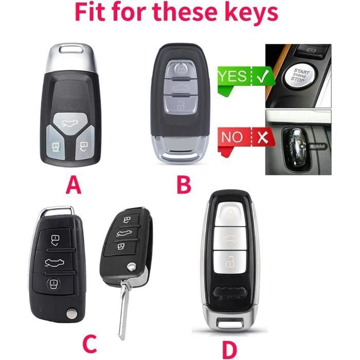 Coque De Protection En Métal Pour Clé De Voiture Audi A3 40 Tfsi Rs3 Quattroa6L A8L A6 A7 A8 Q7 ...