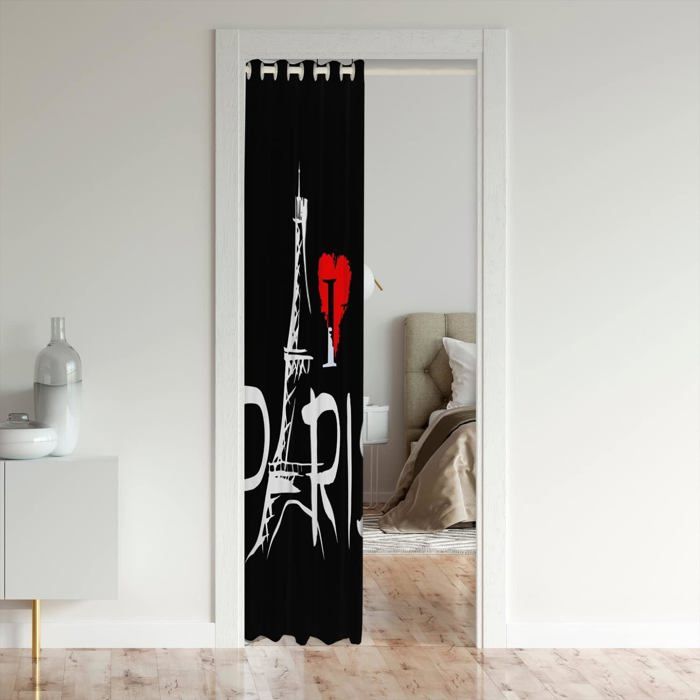 La Tour Eiffel Rideau Occultant Rideaux Chic Paris Rideau De Porte ...