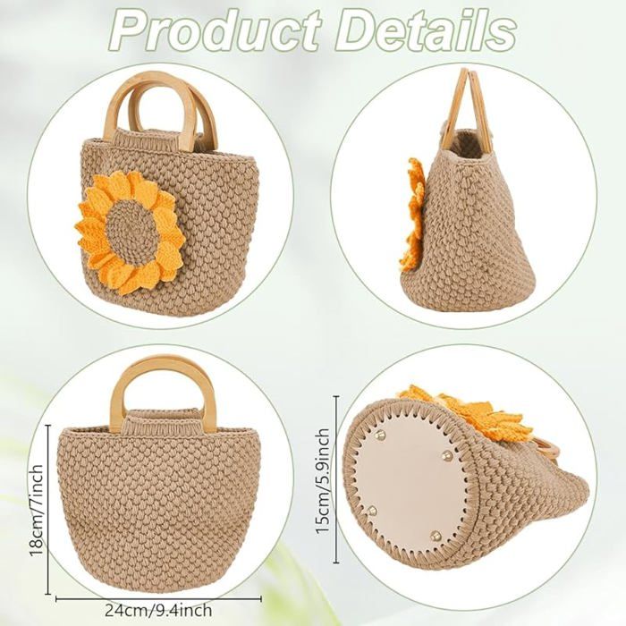 Kit de Sac au Crochet avec Tutorial - Fleurs Jaunes pour Débutant ...