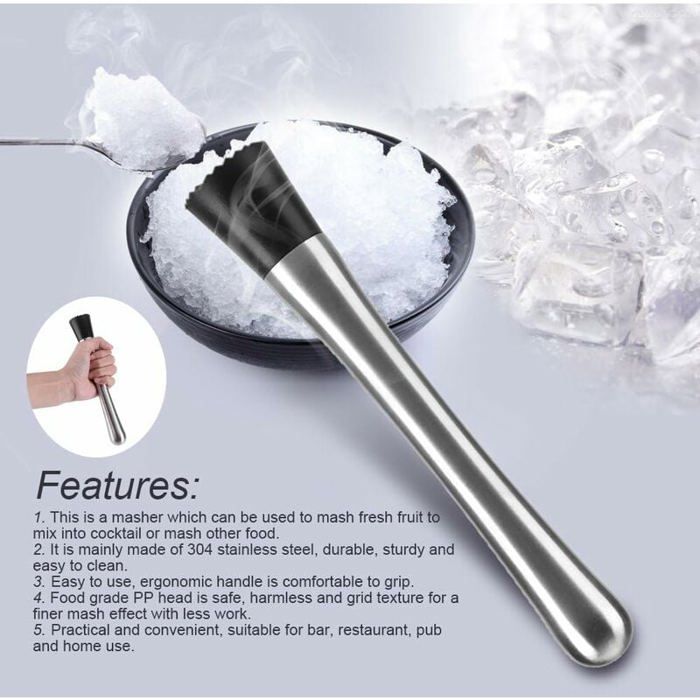 Pc Cocktail Pilon En Acier Inoxydable Bar Bâton Mojito Pilon Mixeur De ...