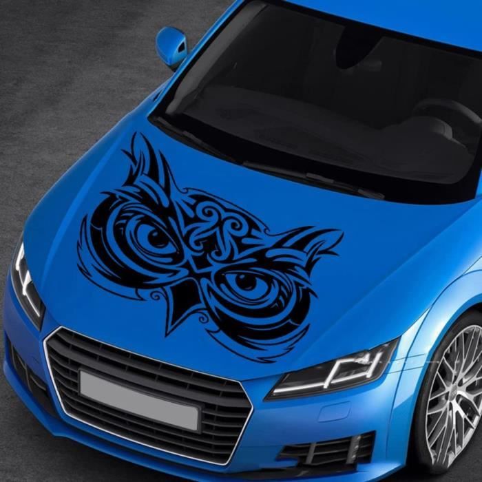 Autocollant De Voiture Tête Hibou, Autocollant extérieur imperméable de ...
