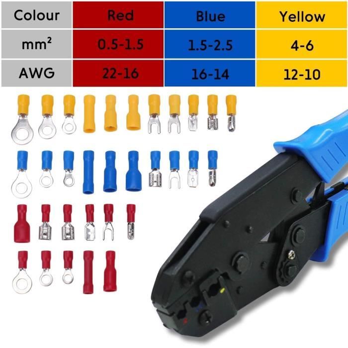 Cosses Electriques pour Voiture, 480 Cosse a Sertir Incluent Bague ...