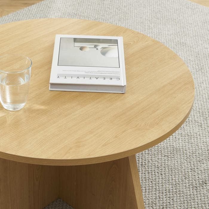 Table basse ronde RUBA effet chêne - Bois - Cdiscount Maison