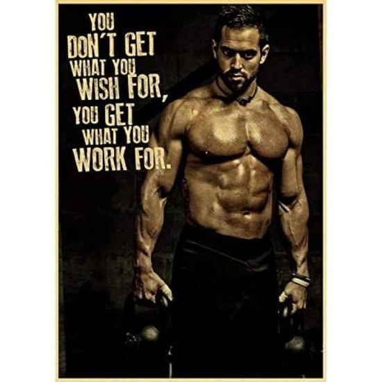 Poster Musculation Motivation Art Affiche Vintage Affiches Fitness ...