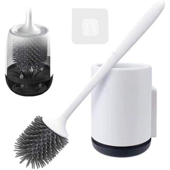 Brosses WC et Supports Brosse de Toilette Brosse WC en Silicone, Balayette WC Ensemble Brosse de ...