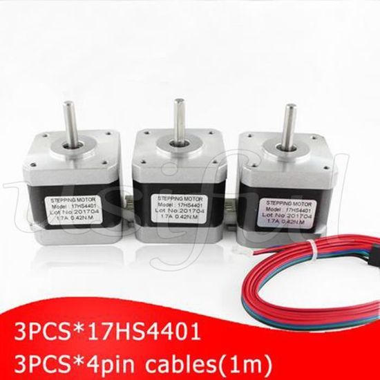 Moteur d'imprimante 3D-3 pièces 4lead Nema17 42BYGH 1.7A (17HS4401 ...