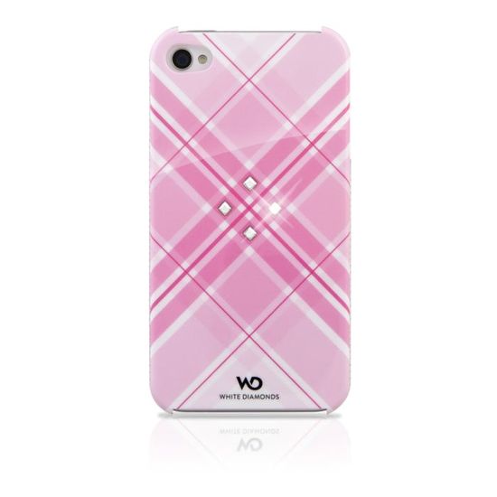 Coque iPhone 4 white diamond rose motif grid - Cdiscount Téléphonie