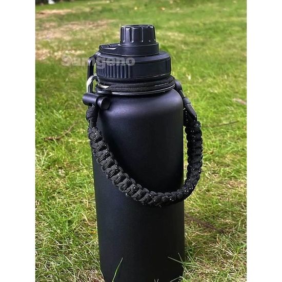 GOURDE - BIDON,black-1,0L--Bouteille D'eau Isolée En Acier Inoxydable ...