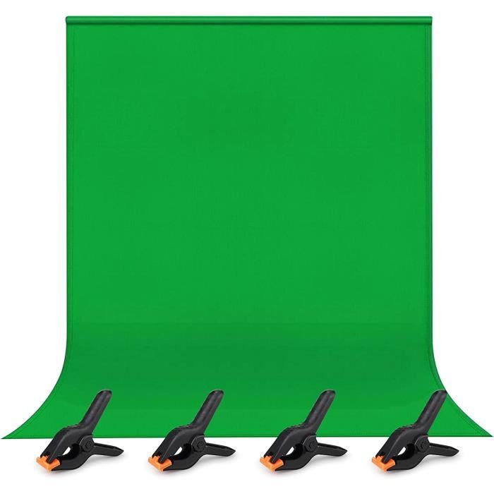 Fond Vert pour Studio Photo, 2x3M Écran Vert avec 4 PCS Pinces, Green ...