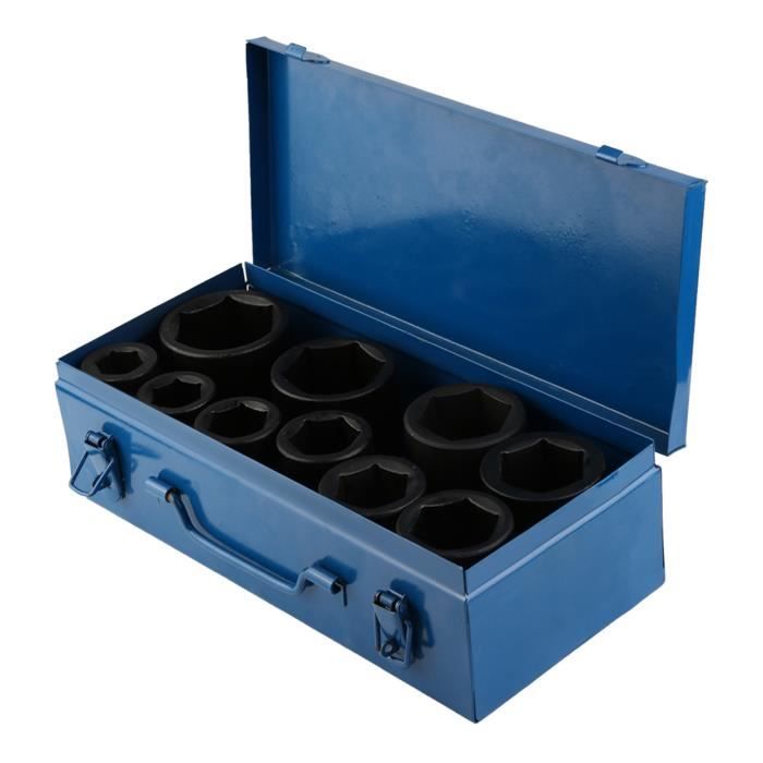 Coffret Douille Poids Lourd - AKOZON - 10 Douilles À Choc 36mm, 38mm, 41mm, 46mm - Acier Chrome ...