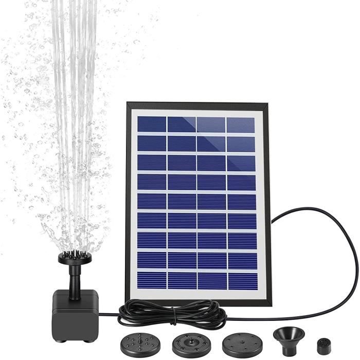 Fontaine Solaire Pompe Bassin Solaire Extérieur Panneau Solaire 2W 80 cm Pompe à Air avec 6 ...