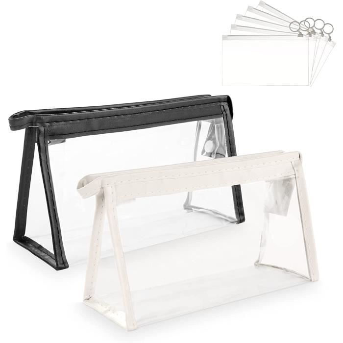 Trousse De Toilette Transparente, 2Pcs Étanche Sac De Maquillage Pvc ...