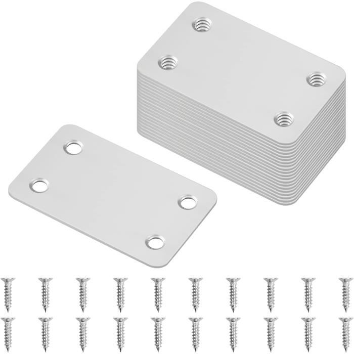 20 Pièces Équerre Fixation Plate, Droits Plats Plaques Inox, Support De ...