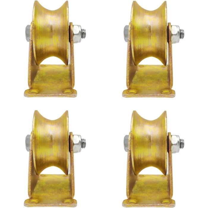 LI-Lot de 4 Roues de Porte à Rainure en U,roulettes Fortes Charges ...