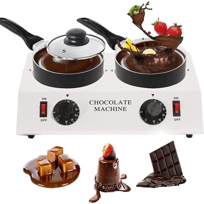 Fondoir à Chocolat (2 Pots), Machine à Fondre de tempérage au Chocolat ...