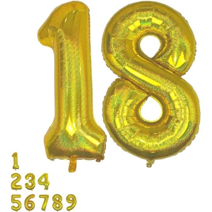 Ballon 18 Ans Or Xxl - Ballon Anniversaire 18 Ans Decoration, Ballon ...