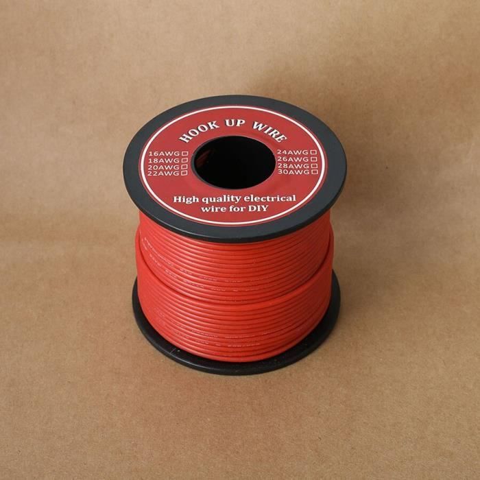 Câble-fil en Silicone UL3132 24 AWG - Rouge - 80m[D] - Cdiscount Bricolage