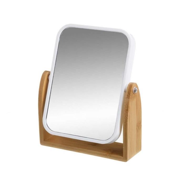 Miroir double à 2,5 grossissement bambou Casa Selección - Cdiscount Maison