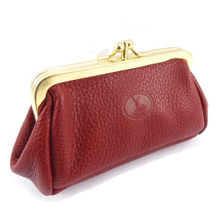 Porte-monnaie Cuir "Frandi" rouge bordeaux grainé Rouge bordeaux ...