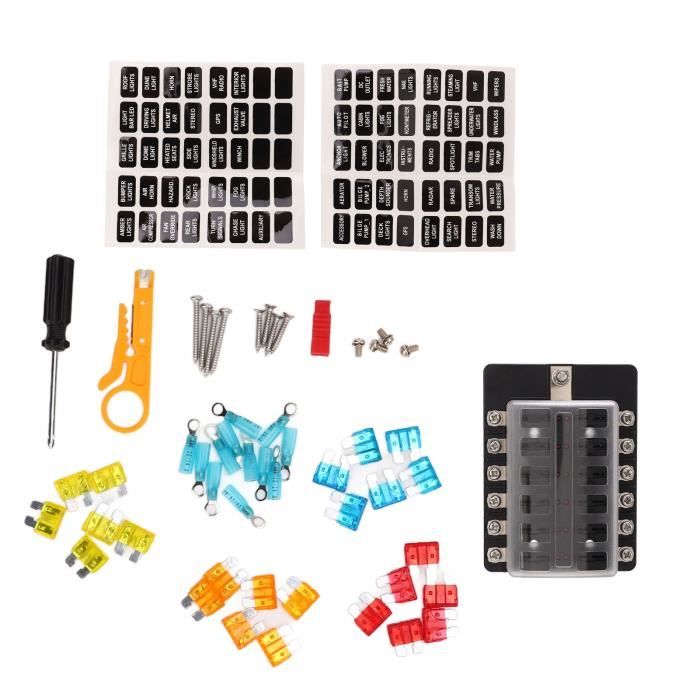 Hililand porte-fusible Support de boîte à fusibles à 12 voies avec ...