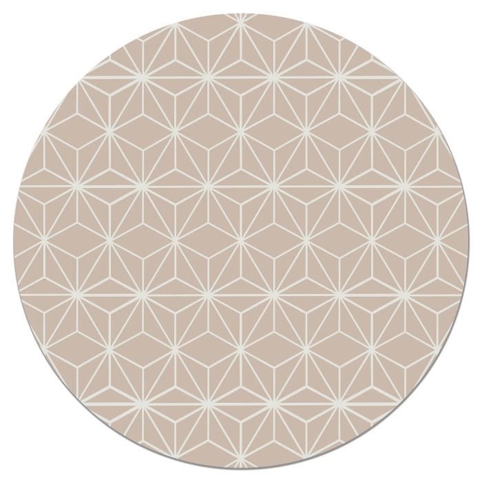 Tapis Vinyle Panorama Ronde Lignes d'Étoiles Roses 150x150 cm - Tapis ...