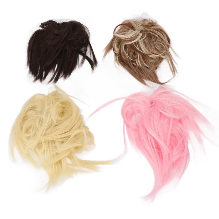 JUZ chignon queue de cheval 4pcs Messy Hair Bun Extensions de cheveux ...