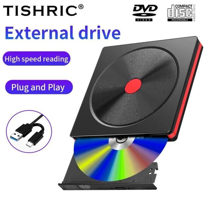 Lecteur CD DVD externe USB2.0-3.0-type-c lecteur de disque externe CD ...