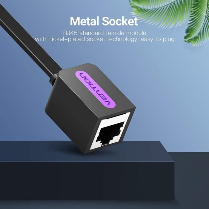 Vention 2M Rallonge RJ45 Cable Ethernet CAT 7 Réseau Câble Extension ...