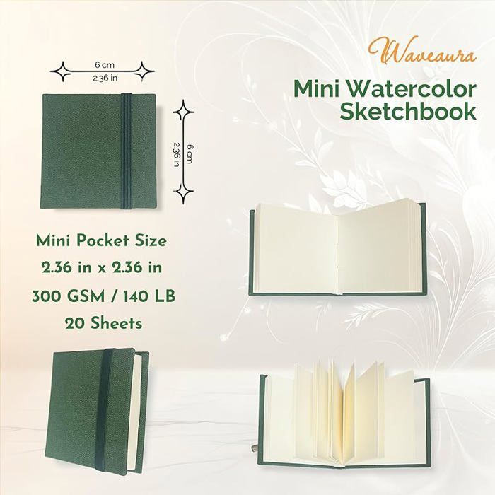 Mini carnet de croquis aquarelle de voyage 6 x 6 cm avec couverture en ...