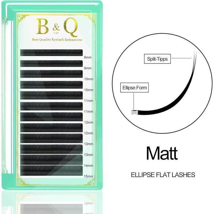 Extension Cils Ellipse Flat Cils a Cils D-0.15-13mm Cils Extension De ...