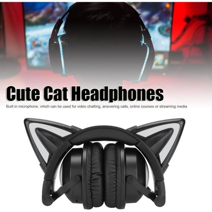 Fanxing Écouteurs D'Oreille De Chat, Casque Stéréo Sans Fil Bluetooth 5 ...