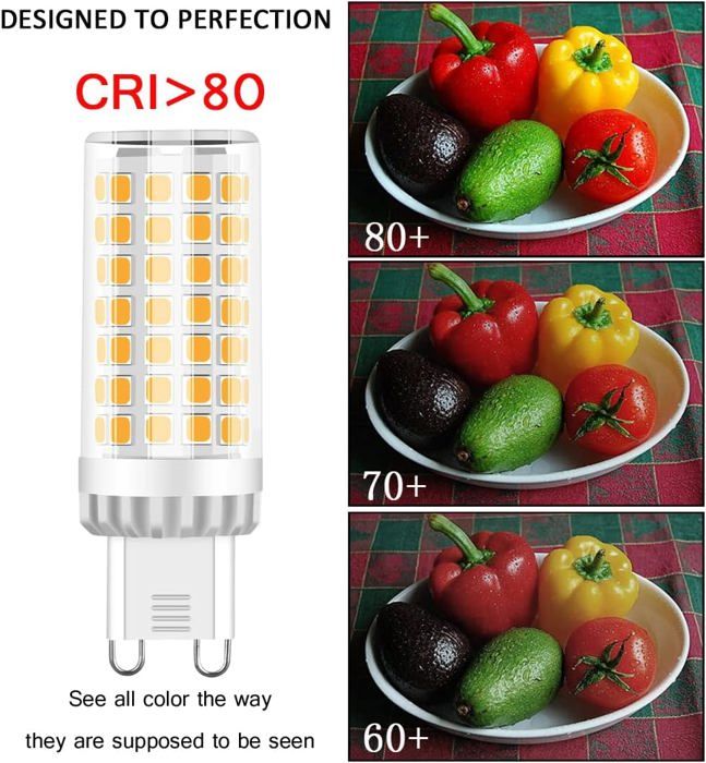 Ampoule G9 LED 9W 750LM Blanc Chaud 3000K, équivalen 50W-80W halogène ...