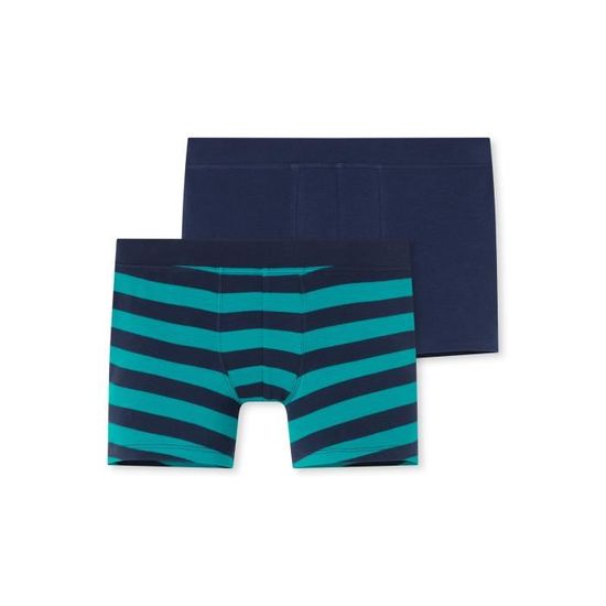 SCHIESSER Caleçon Garçon - uni, Paquet de 2 Vert/bleu - Cdiscount Prêt ...