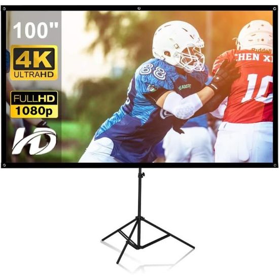 Écran De Projection Portable 100" 16:9 4K Hd Avec Support Pour ...