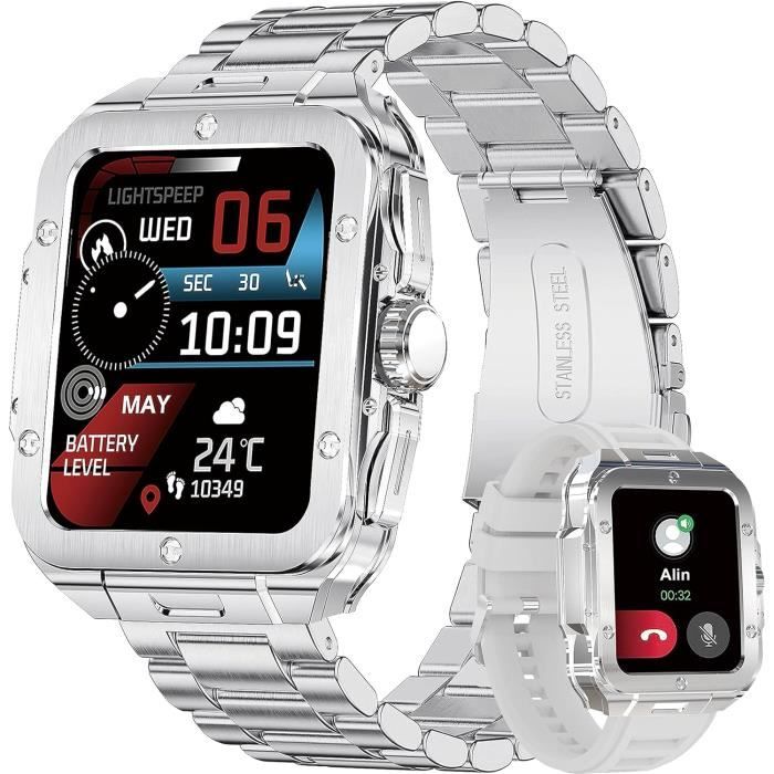 Montre connectée parlante Bluetooth pour homme avec écran HD 1,85 ...