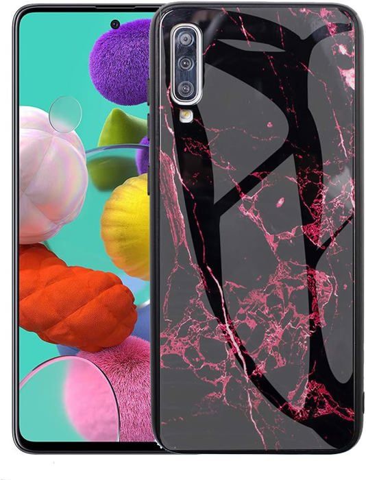 Coque Motif Marbre Verre Trempé Dos Dur et Contour Souple TPU pour ...