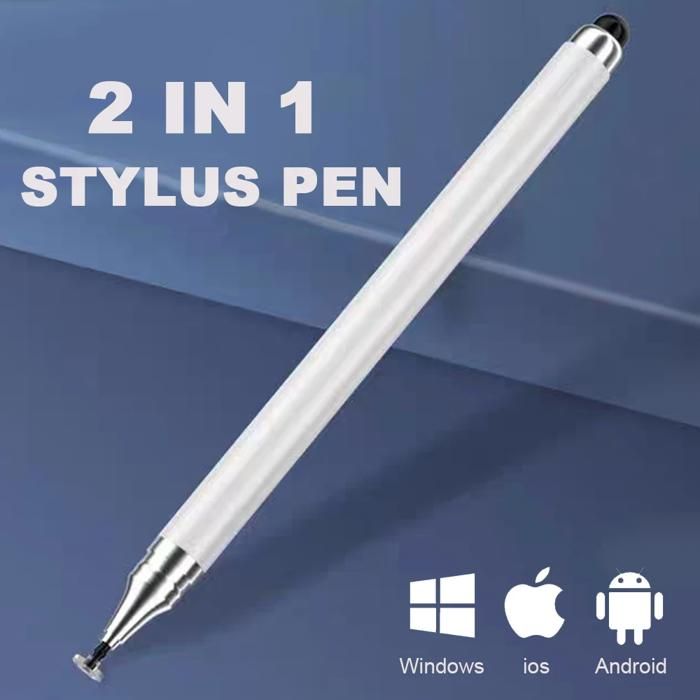 Stylet universel 2 en 1 pour écran tactile, crayon pour dessin, iPhone ...