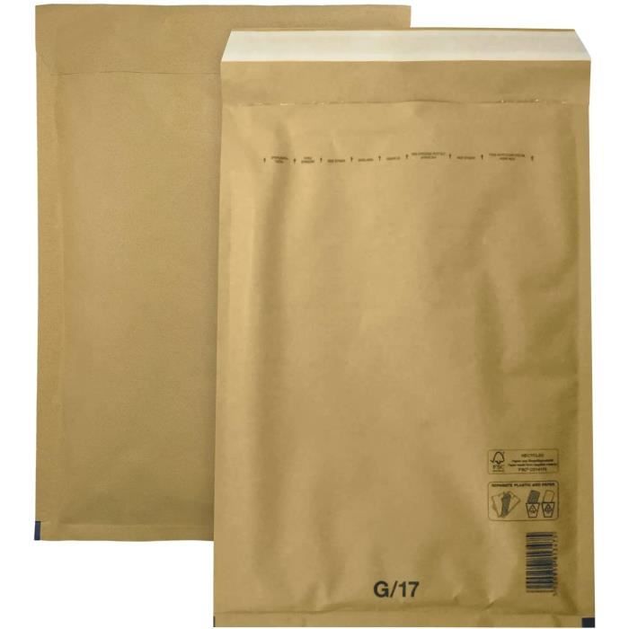 10 Enveloppes À Bulles D'Air G17 250 X 350 Mm Enveloppe À Bulles Marron ...