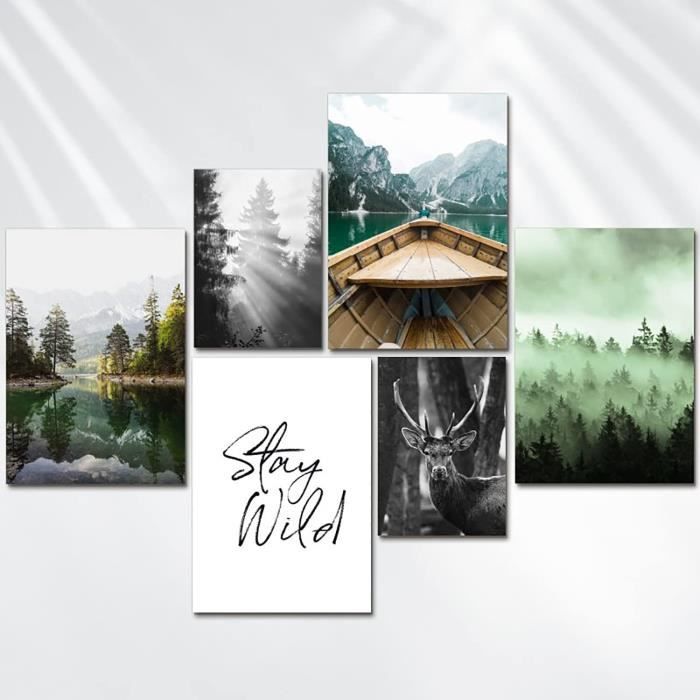 Pano Lot De 6 Affiches Design Pour Décoration Murale " Stay Wild ...