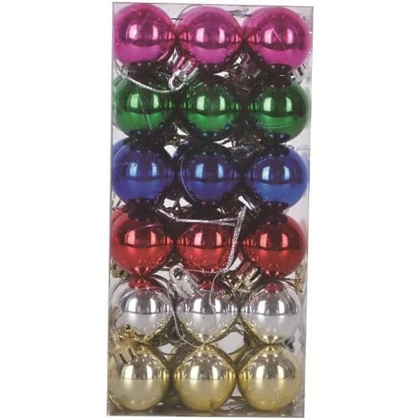 36 Pièces Boules De Noël,Boules De Noël Ensemble,3Cm 24 Pcs, 4Cm 36 Pcs.Boules De Noël Or ...