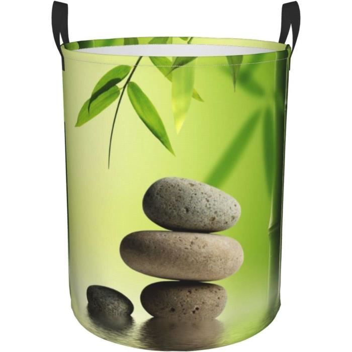 Stone Spa Panier À Linge Rond En Bambou, Grand Panier De Rangement ...