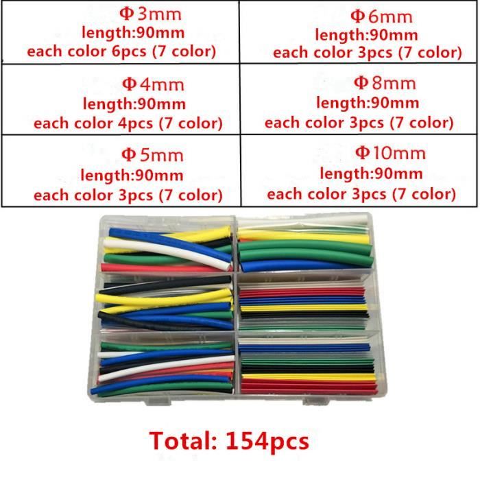 Tube thermorétractable - Non spécifié - Color mixing - 154 pièces - CE ...