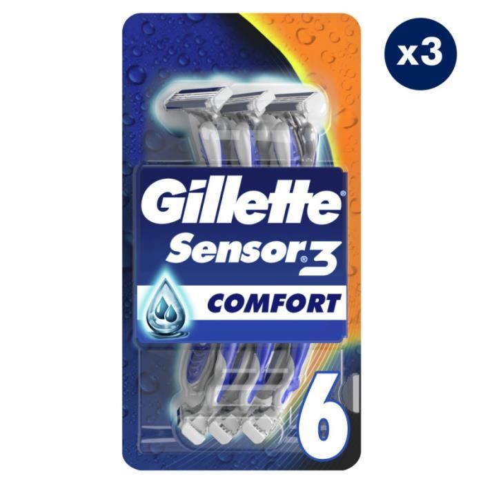 3x6 Rasoirs Jetables Gillette Sensor 3 - Cdiscount Au quotidien