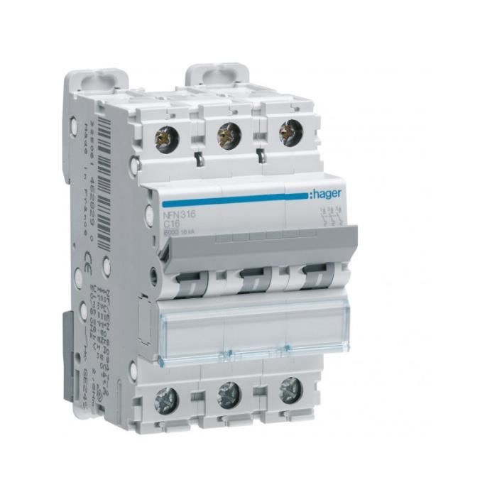 HAGER - Disjoncteur 3P 15A courbe B - 63A 3 modules - Cdiscount Bricolage