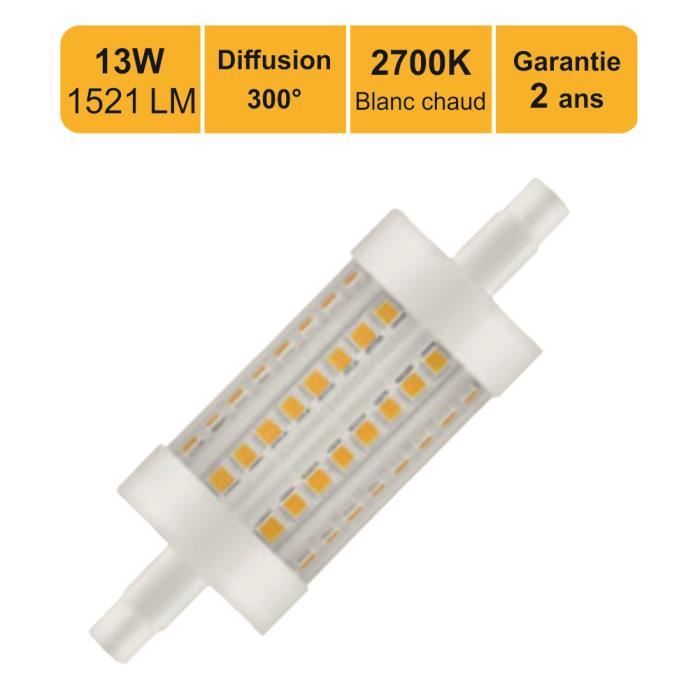 Ampoule LED crayon 118mm RS7 13W 1521LM 2700K - Cdiscount Maison