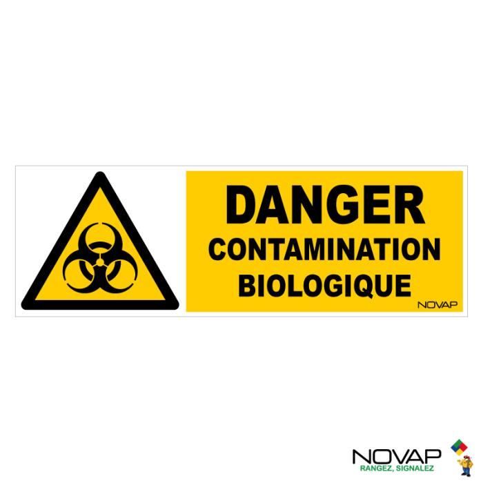 Panneau Danger contamination biologique - 450x150mm - 4064444 - Cdiscount