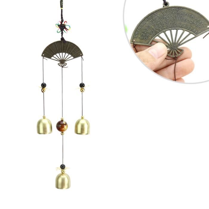 Alloy Metal Fan Pattern Wind Chimes Hanging Bell Outdoor Indoor Shaped ...
