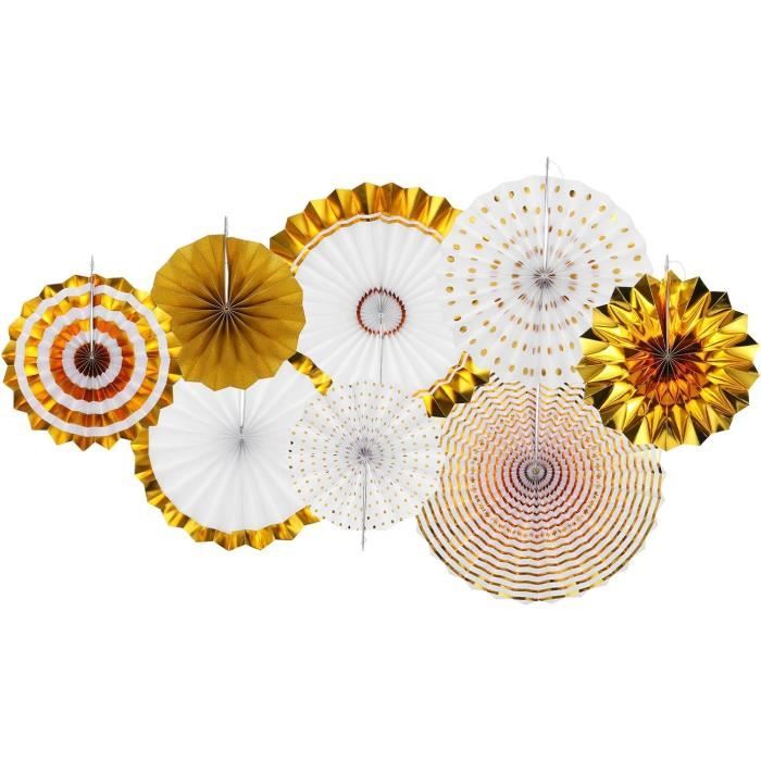 Lot De 8 Éventails Ronds En Papier À Suspendre - Décoration Pour Maison ...