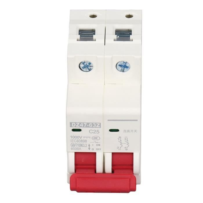 Disjoncteur 2P DC 1000V MCB 25A Interrupteur de protection à montage ...