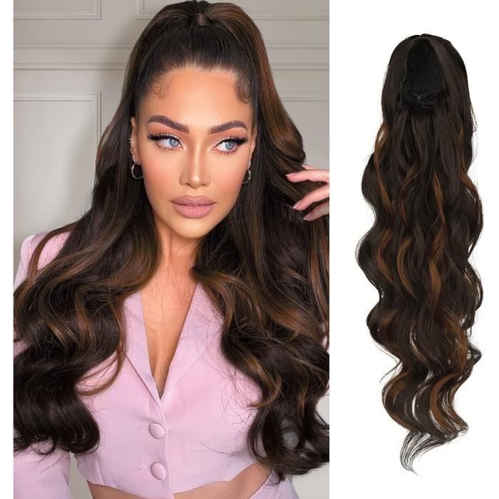 Queue de Cheval Cordon Longue Bouclé Ondulées Ponytail Cheveux Naturel ...